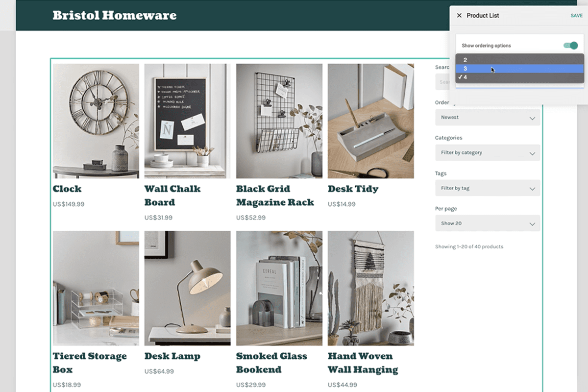 New: BaseKit Store Product List
