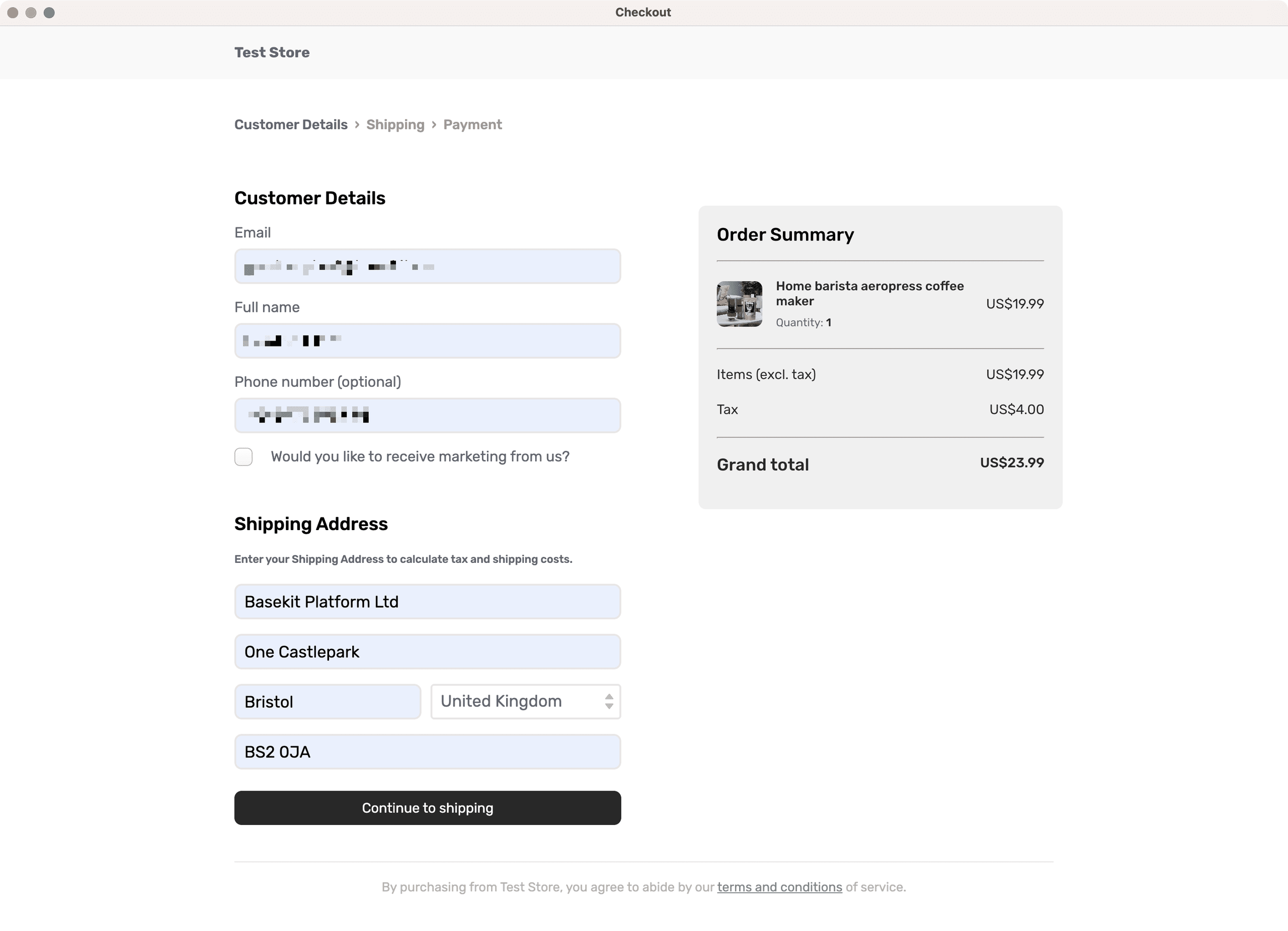 Improved Store checkout flow | BaseKit